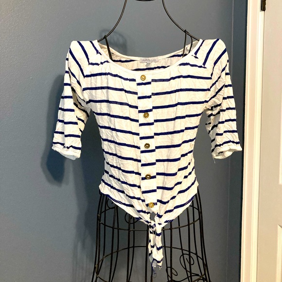 Charlotte Russe | Tops | Striped Tie Bottom Crop Top | Poshmark